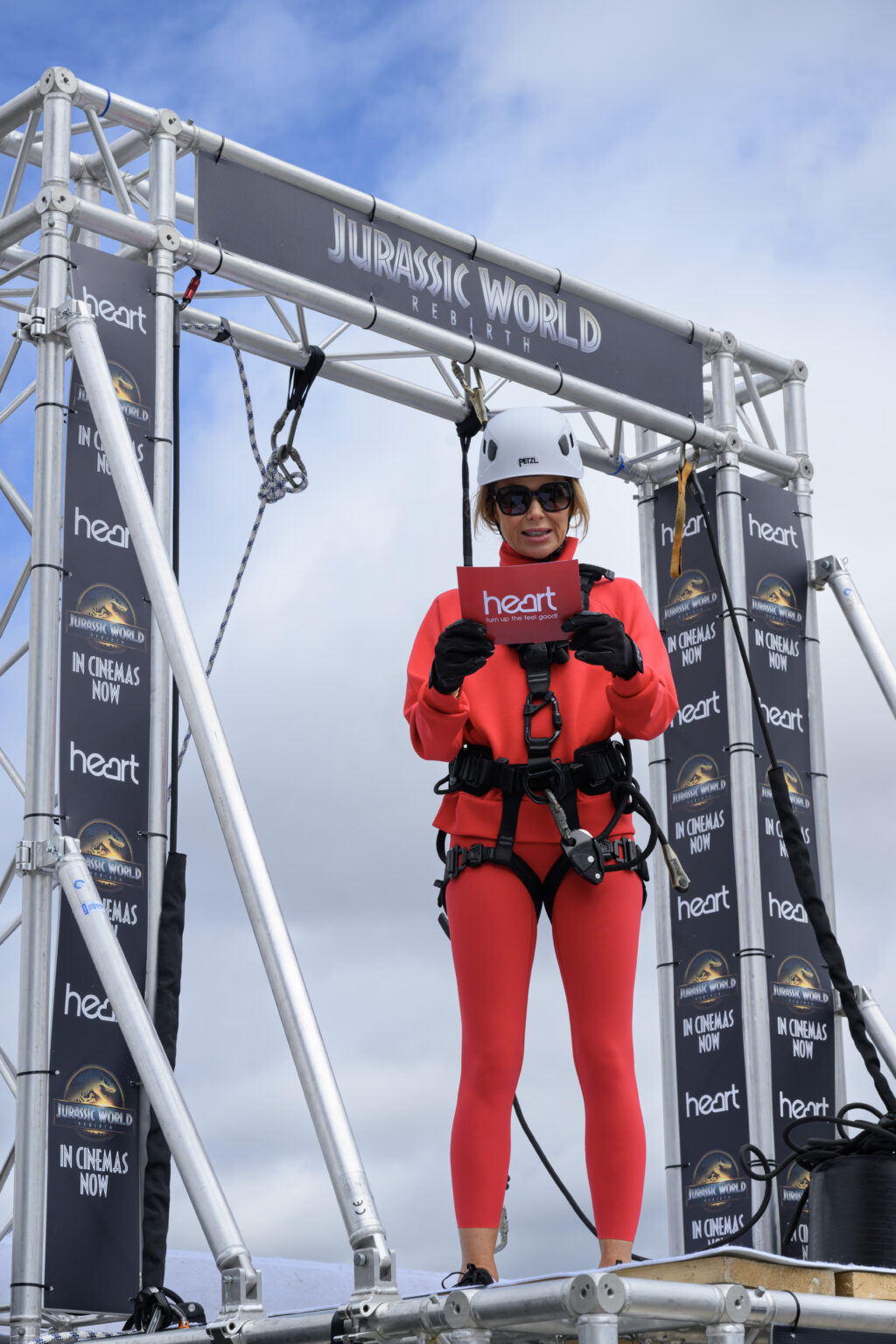 Heart’s Amanda Holden abseils for Jurassic World Rebirth launch ...